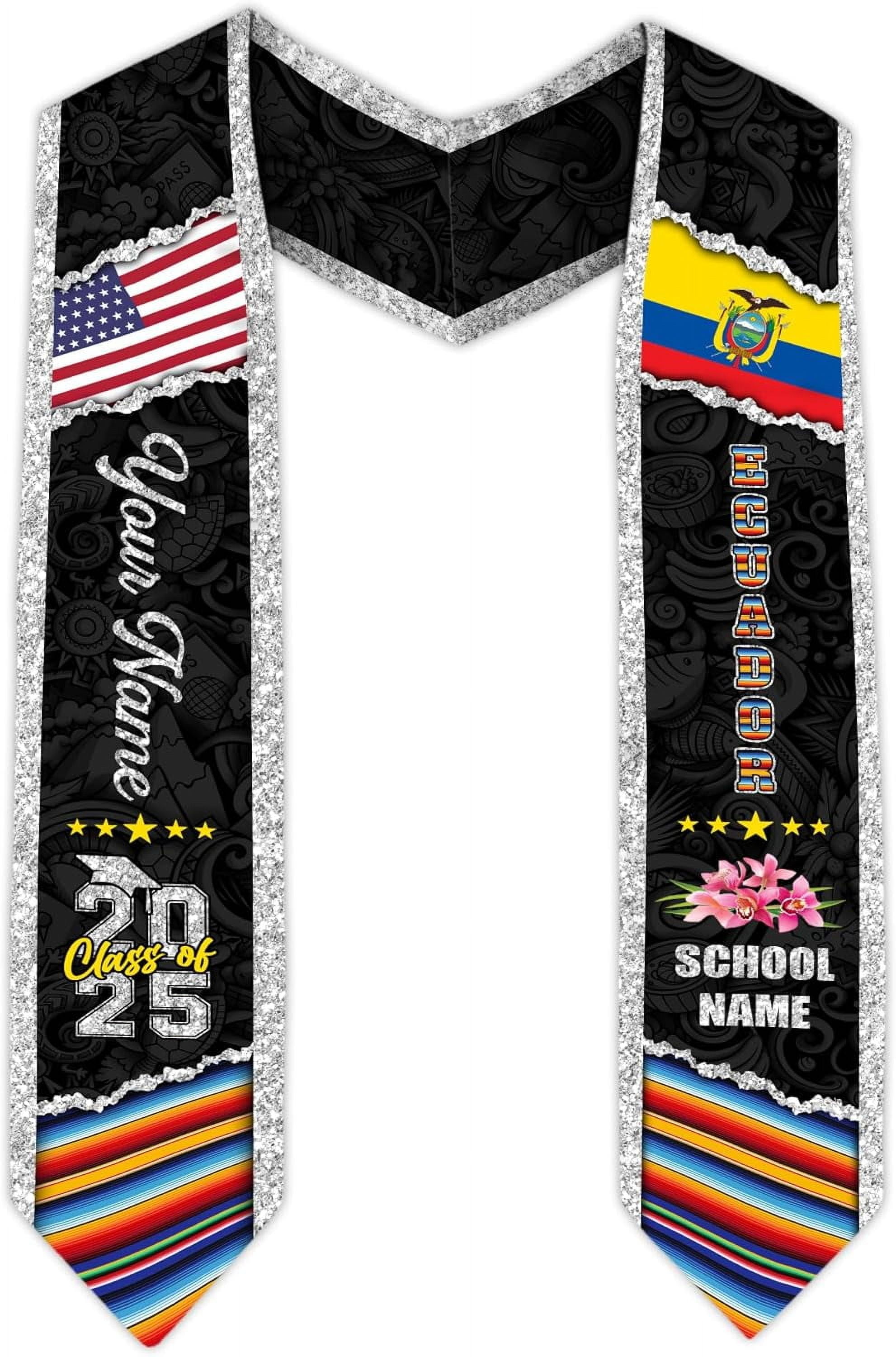 Ecuador Graduation Stole, Ecuadorians American Flag Graduation Sash ...