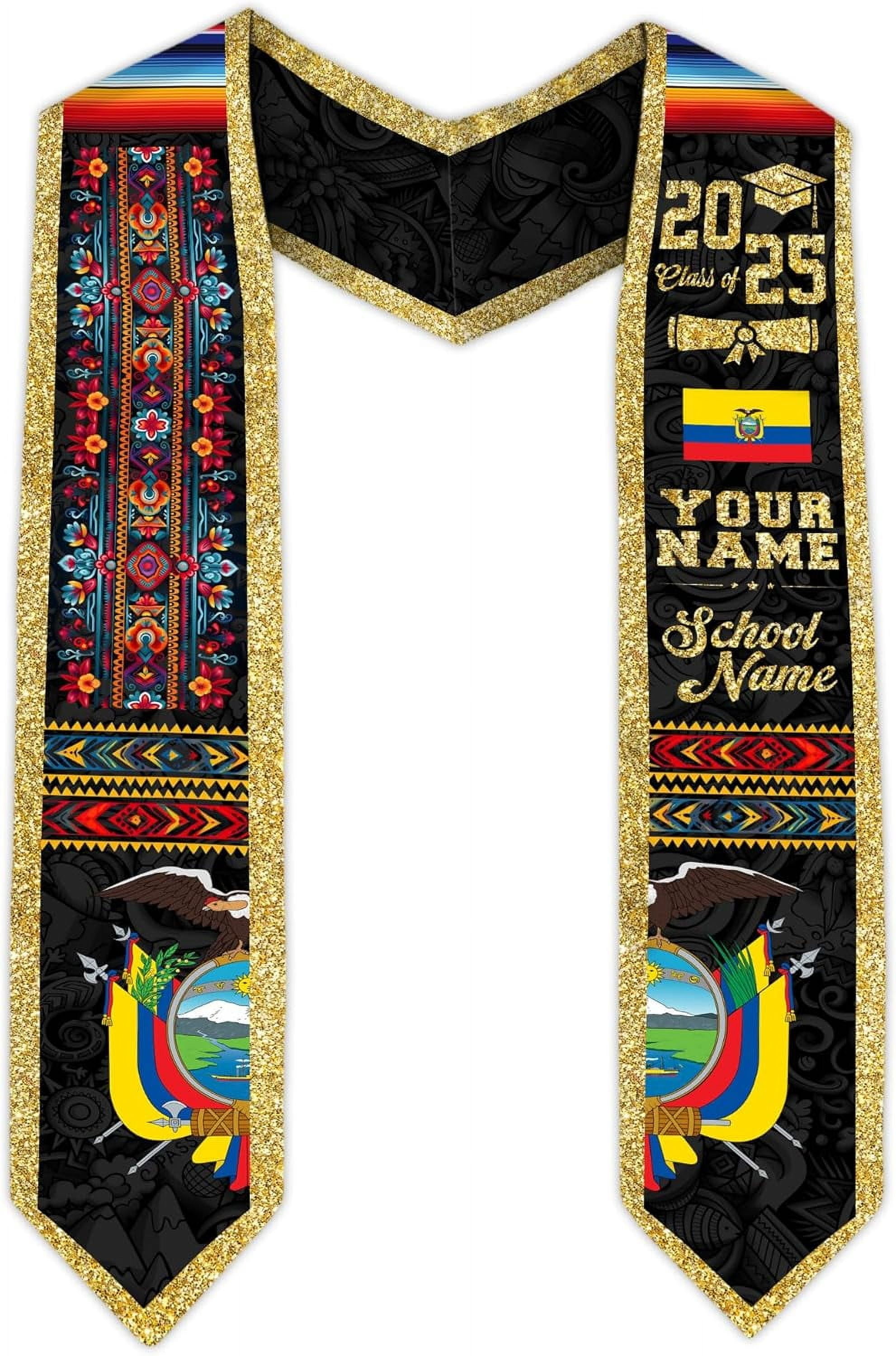 Ecuador Graduation Stole, Ecuadorians American Flag Graduation Sash ...