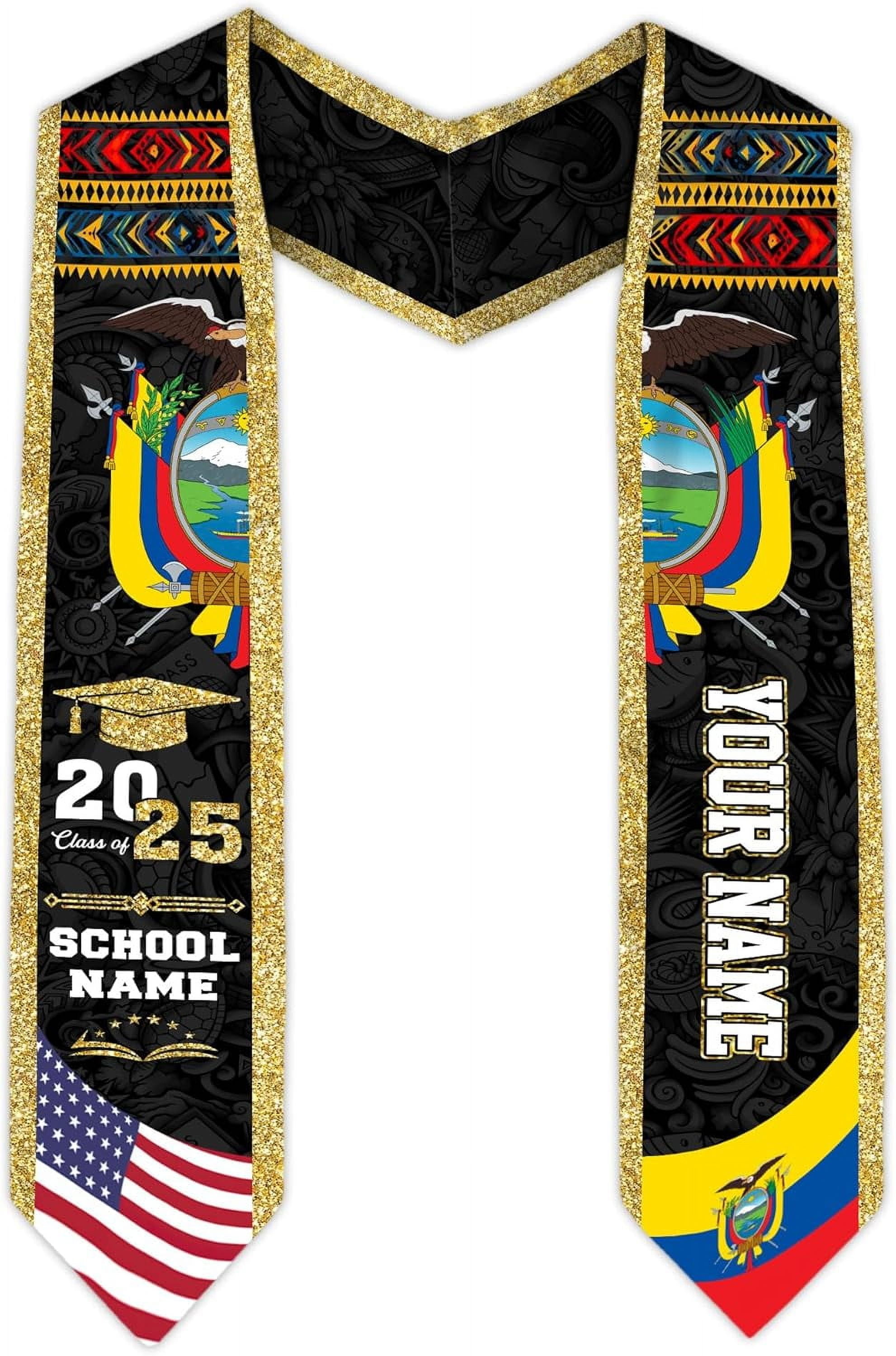 Ecuador Graduation Stole, Ecuadorians American Flag Graduation Sash ...