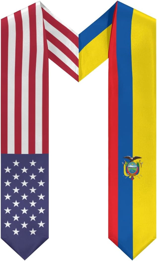 Ecuador Mix United States Flag Graduation Stole Sash For Study Aboard ...
