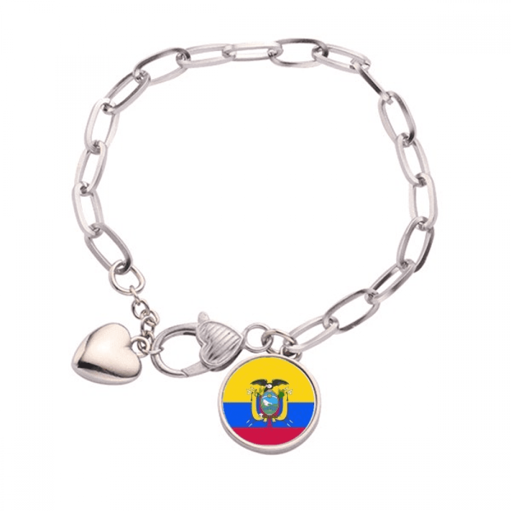 Ecuador National Flag South America Country Heart Chain Bracelet ...