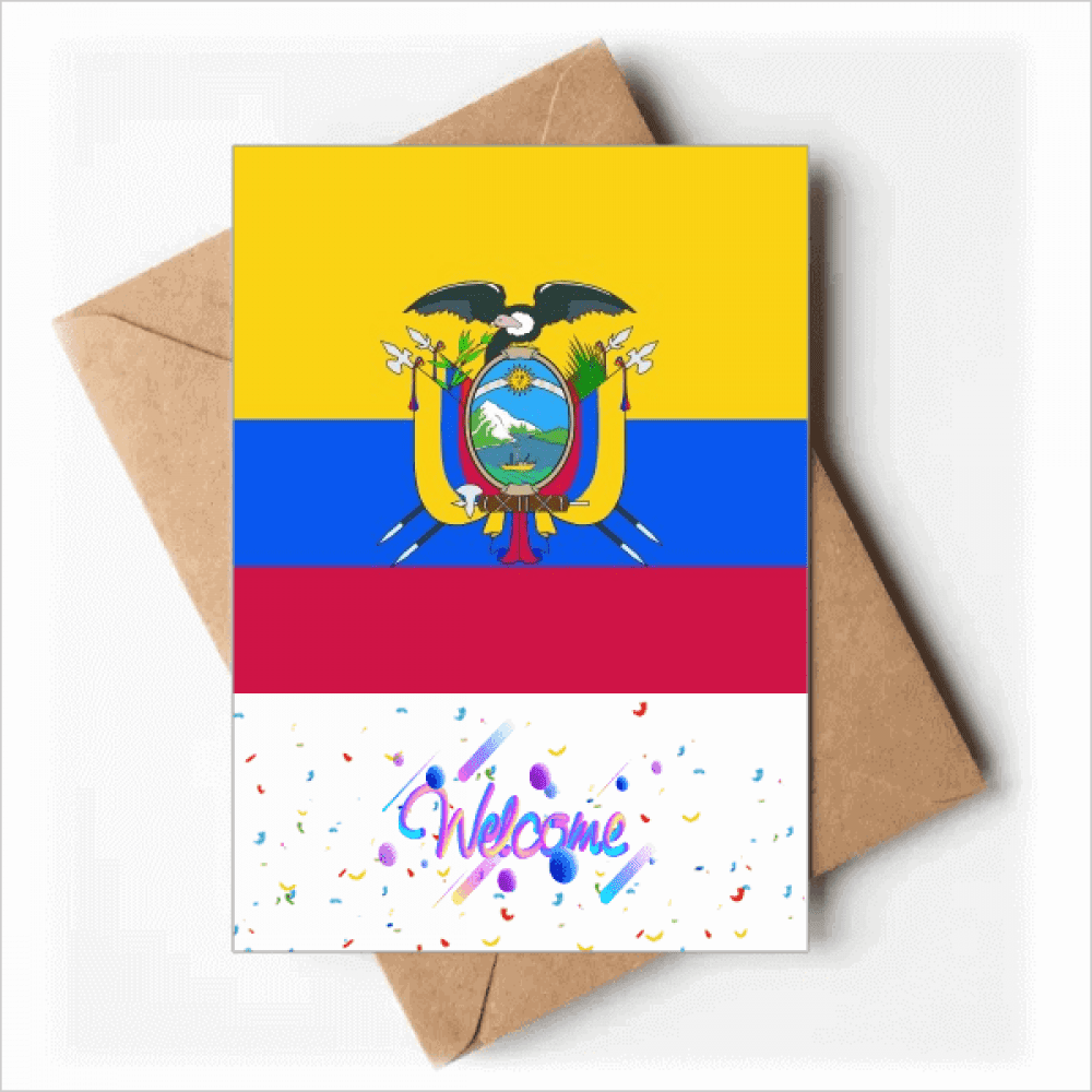 Ecuador National Flag South America Country Welcome Back Greeting Cards ...