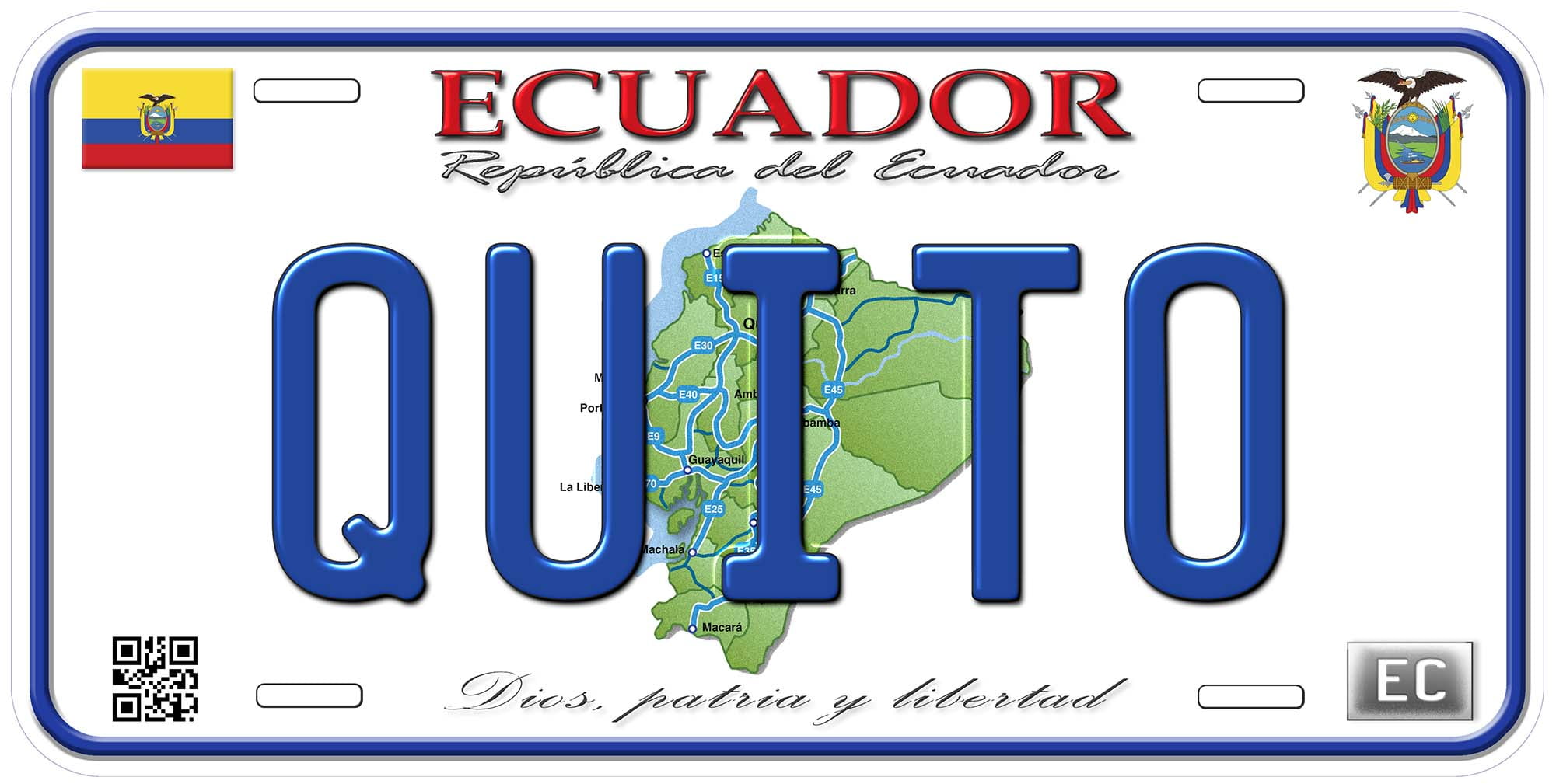 Ecuador Quito Novelty Car License Plate - Walmart.com