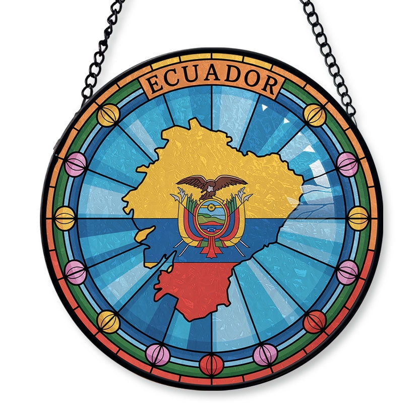 Ecuador Travel Decor Suncatcher Stained Glass Window Hanging, Gift for ...