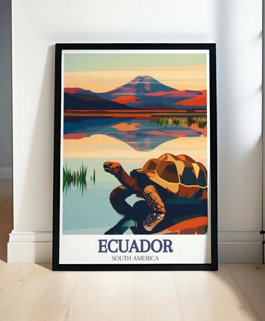 Ecuador Travel Poster - Ecuador Print With Galapagos Islands NO FRAMED ...