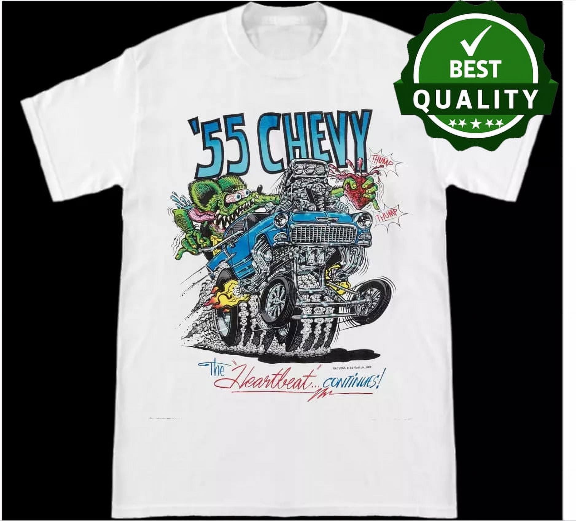 Ed Big Daddy Roth Rat Fink '55 Chevy Hot Rod White Cotton T-Shirt ...
