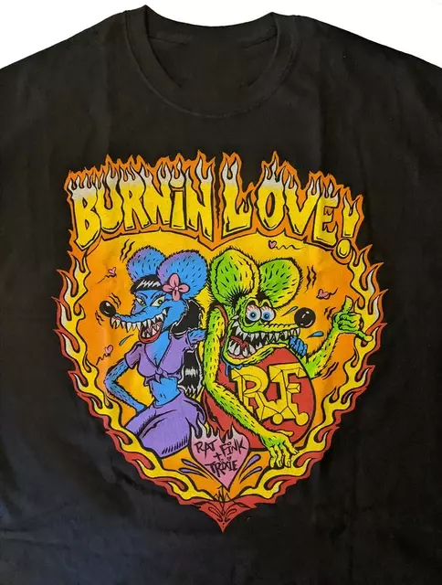 Ed Big Daddy Roth Rat Fink Burnin' Love Hot Cotton Unisex S To 5Xl T ...