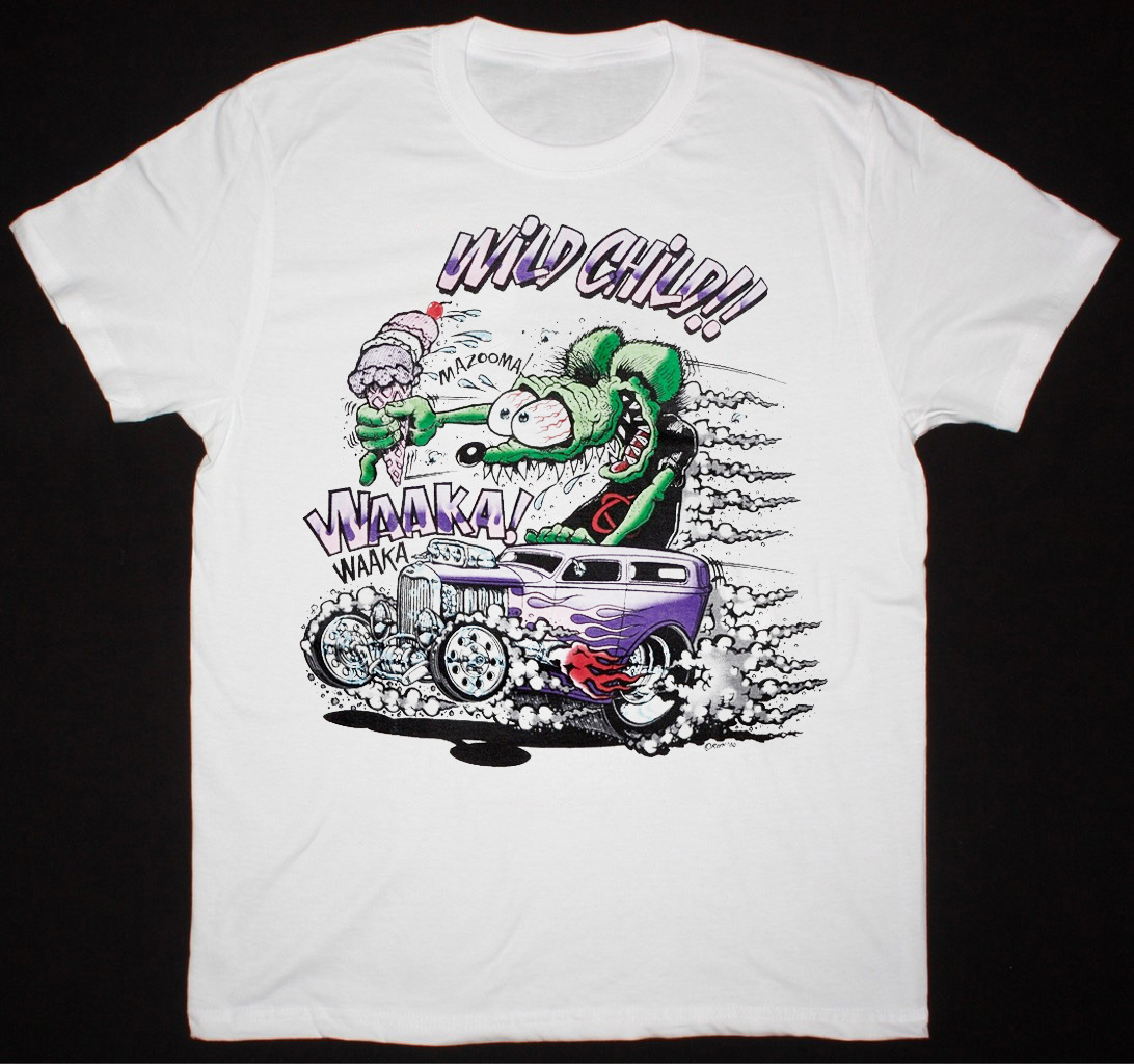 Ed Big Daddy Roth Rat Fink Wild Child Hot Rod White Cotton T-Shirt S ...