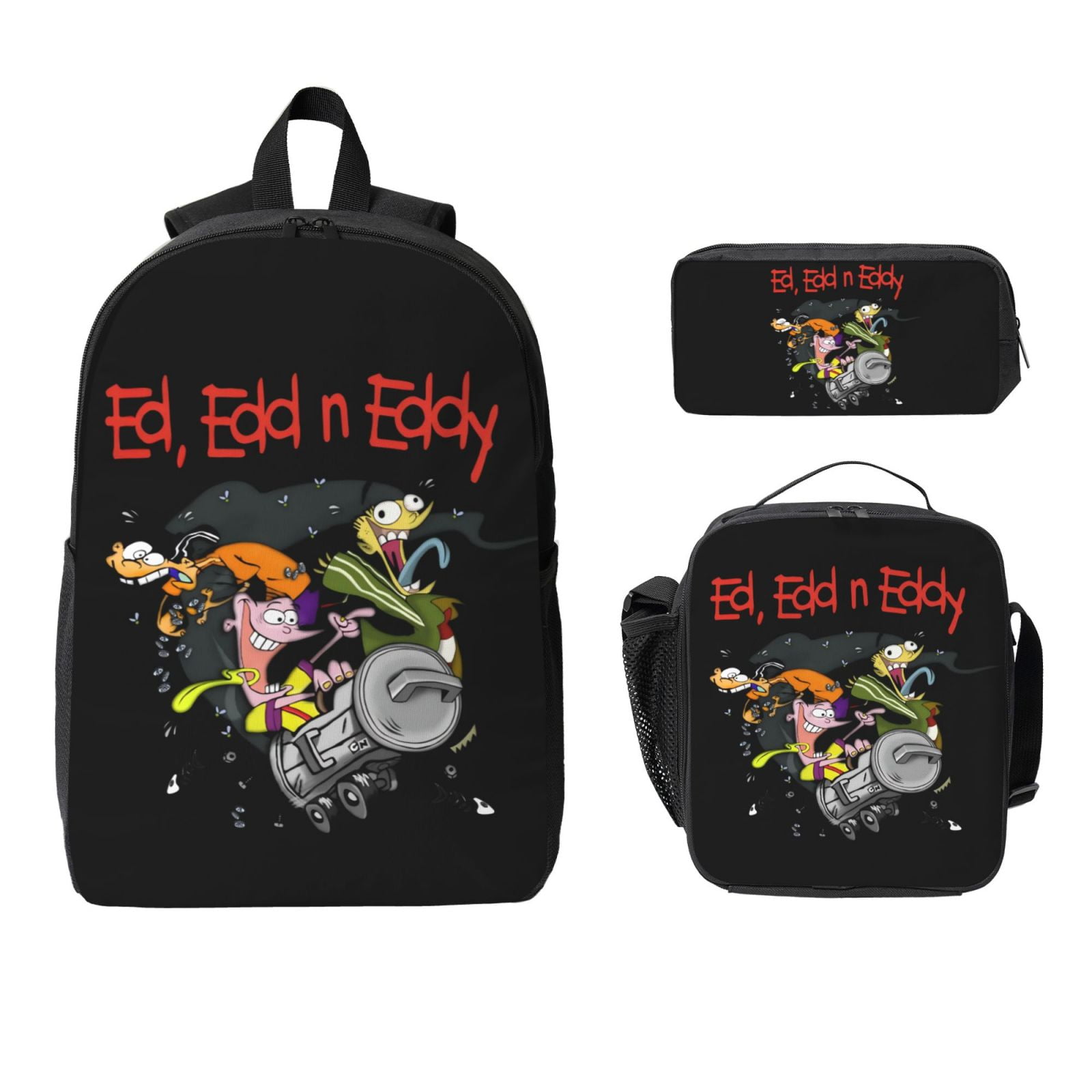 Ed, Edd Anime N Eddy 3-Piece Backpack Set, 17-Inch Casual Daypack with ...