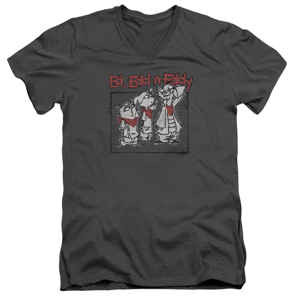 Ed Edd N Eddy Stand By Me S/S Adult V-Neck Charcoal - Walmart.com