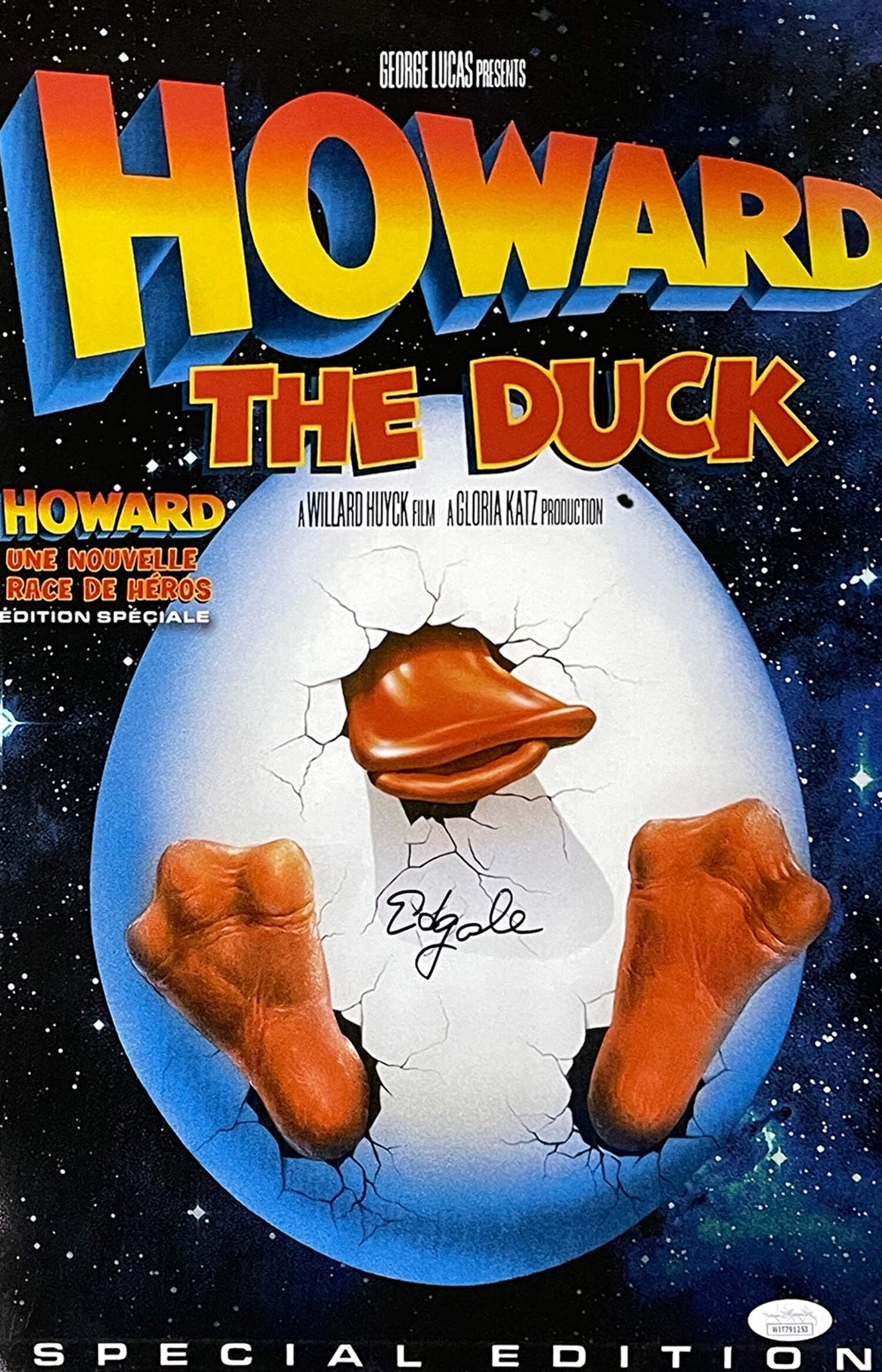 Ed Gale Signed Howard The Duck 11x17 Movie Poster Photo JSA ITP ...