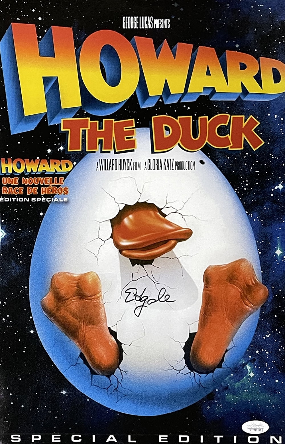 Ed Gale Signed Howard The Duck 11x17 Movie Poster Photo JSA ITP ...