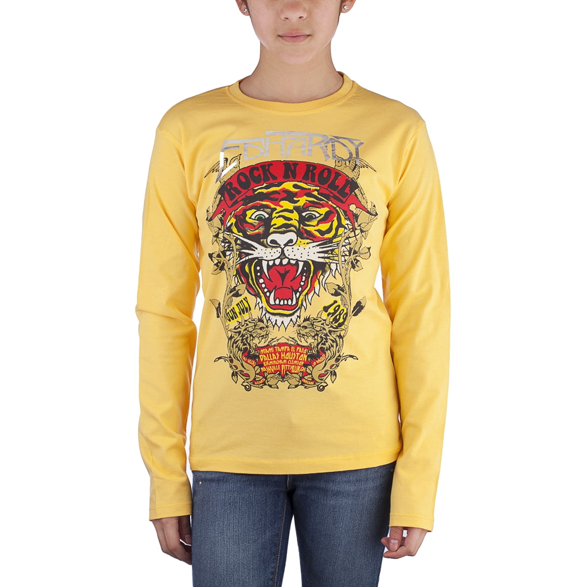 Ed Hardy Kids Girls Long Sleeve T-Shirt - Walmart.com