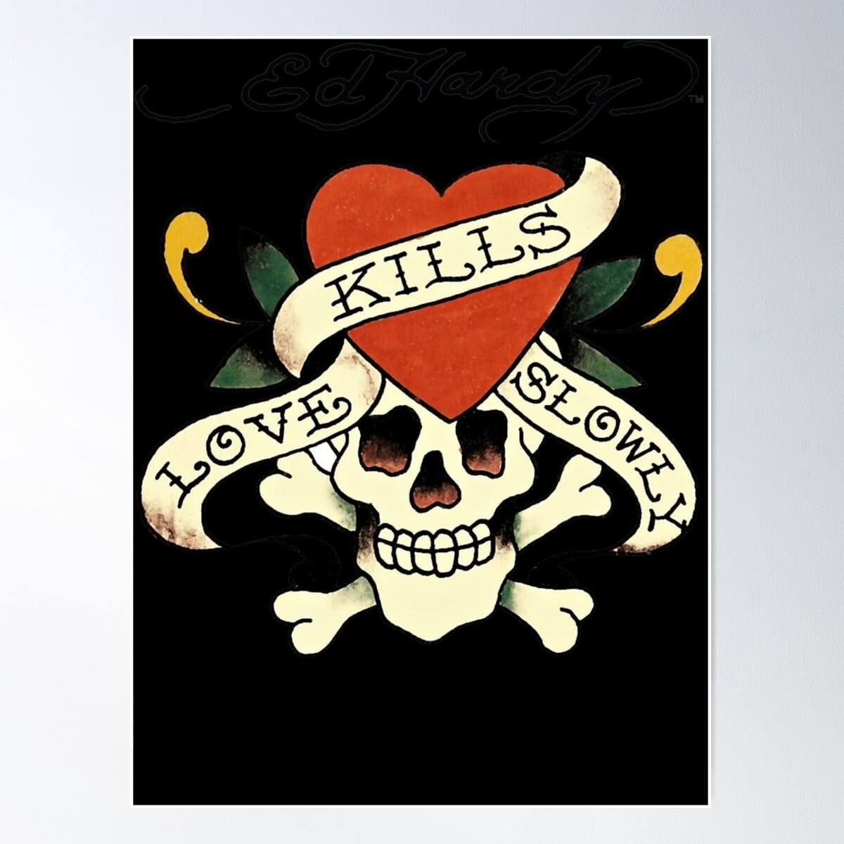 Ed Hardy Love Kil.Ls Slowly Poster Wall Art, UNFRAMED PAPER POSTER ...