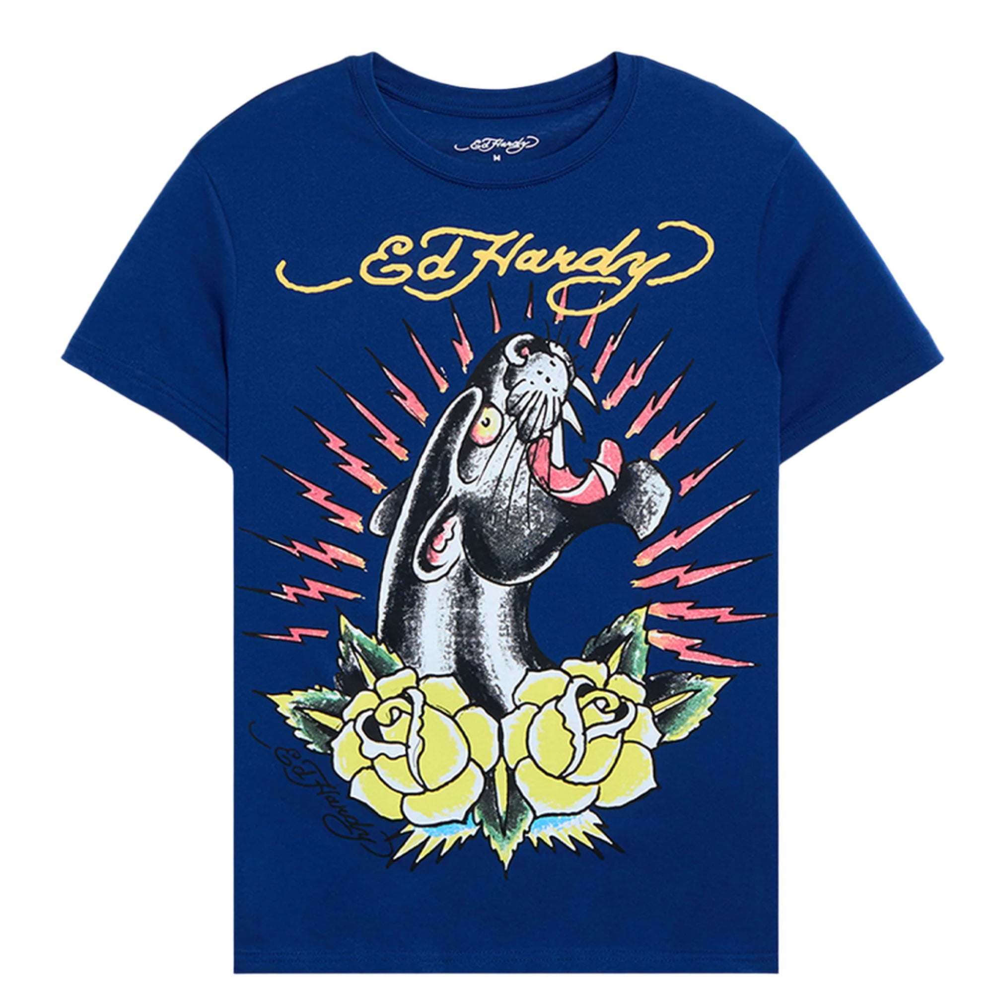 Ed Hardy Men Panther Roses SS Tee (Navy) - Walmart.com