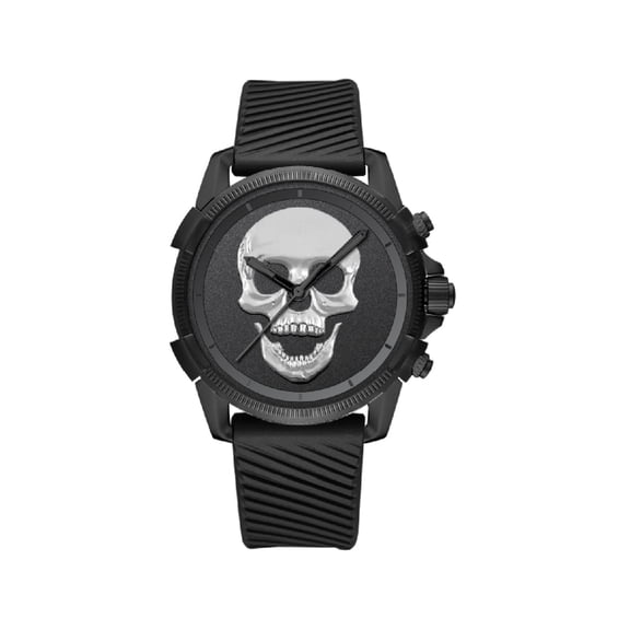 Ed Hardy Men's Black Silicone Strap Matte Black Analogue 50mm Watch ...