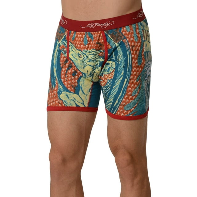 Ed Hardy Men's Cowboy And Horse Boxer Brief - Red - Large - Walmart.com