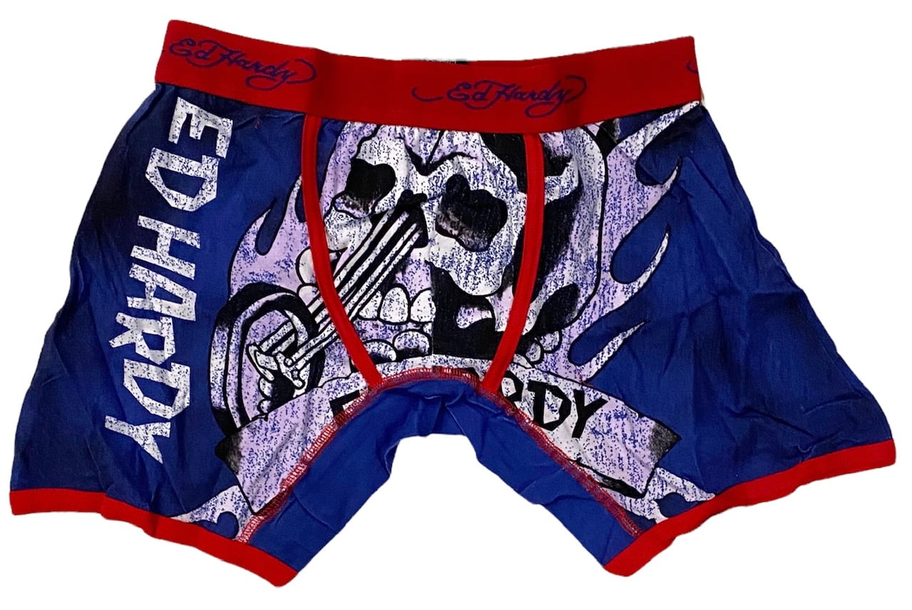 Ed Hardy Men's Tattoo Graphic Print Boxer Brief Underwear (Small (28-30 ...