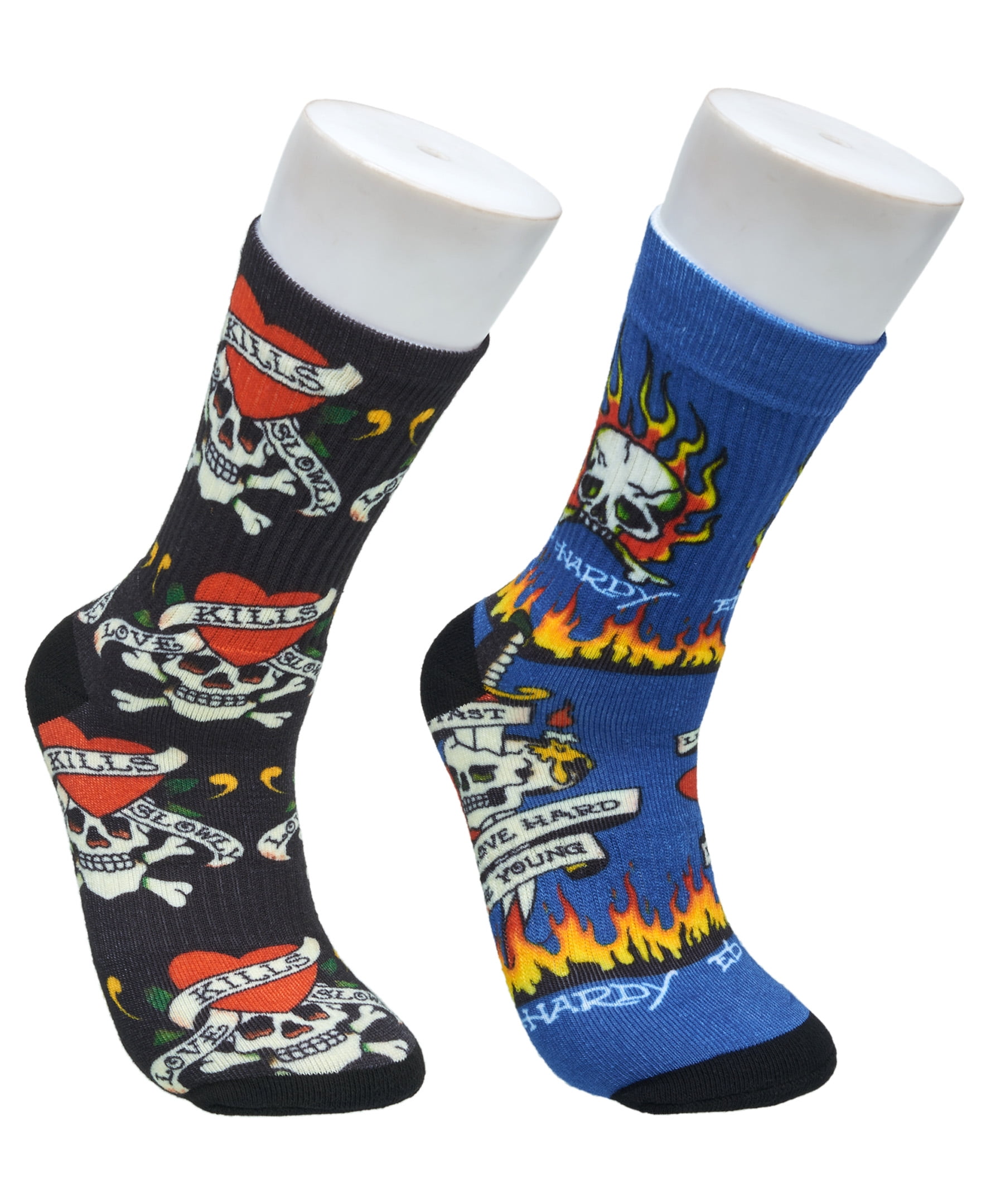 Ed Hardy Mens 360 Print Full Cushion Crew Sock 2-Pack - Walmart.com
