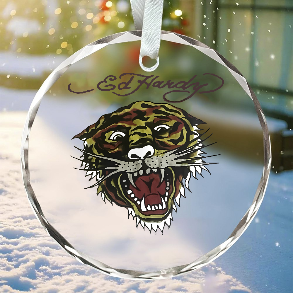 Ed Hardy Mens Large White Tattoo Tiger Grunge Emo Logo Y2K Ornament ...