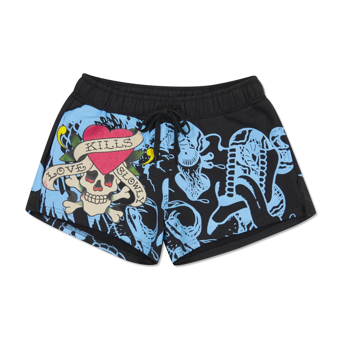Ed Hardy NYC Skull Fleece Sweatshort - EHW8004-10 (Black, S) - Walmart.com