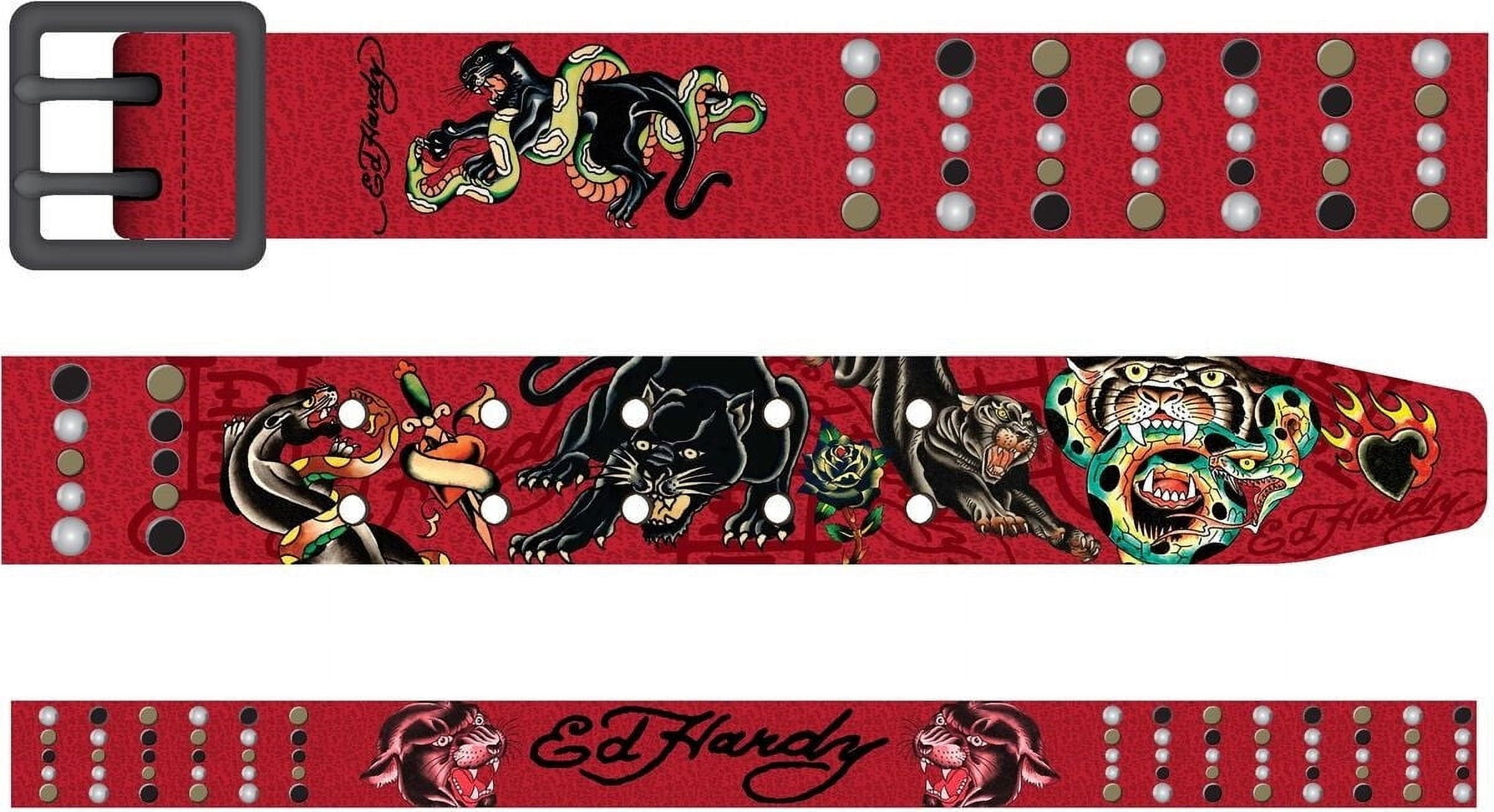 Ed Hardy Panther Snake Belt - VB93806EHQA (Red, 32) - Walmart.com