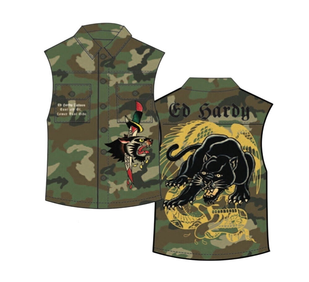 Ed Hardy Panther Twill Jacket - EHMSJ0001-1 (Camo, M) - Walmart.com