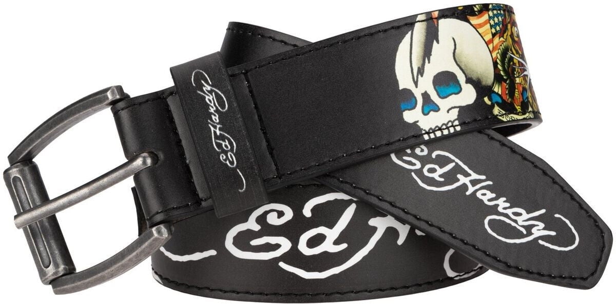 Ed Hardy Skull Tiger with Studs Belt - VB91638EHQA (Black, 36 ...