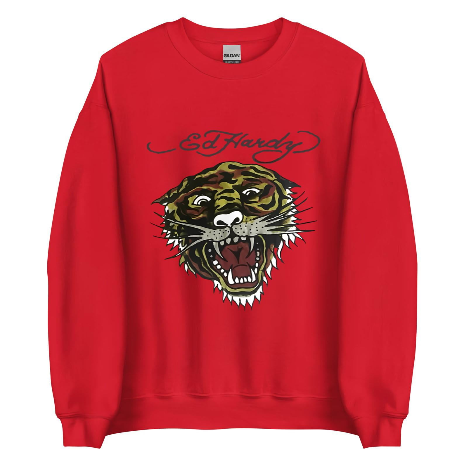 Ed Hardy T-Shirt Mens Large White Tattoo Tiger Grunge Emo Logo Y2K ...