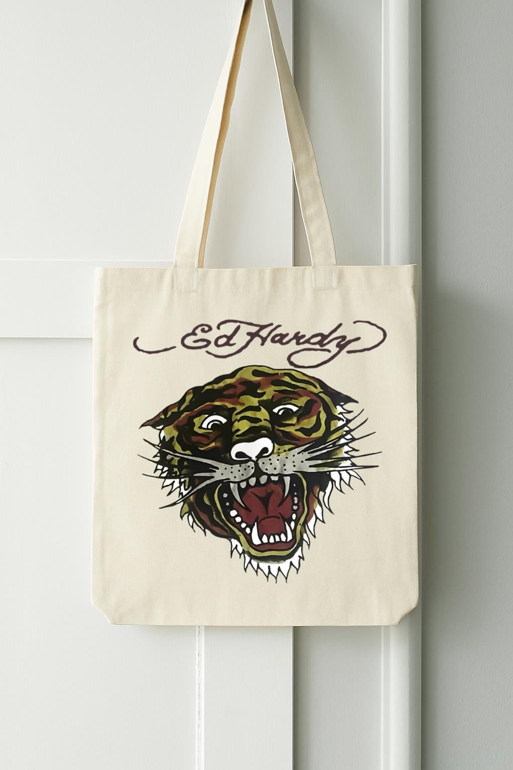 Ed Hardy Tote Bag Mens Large Tattoo Tiger Grunge Emo Logo Y2K Graphic ...