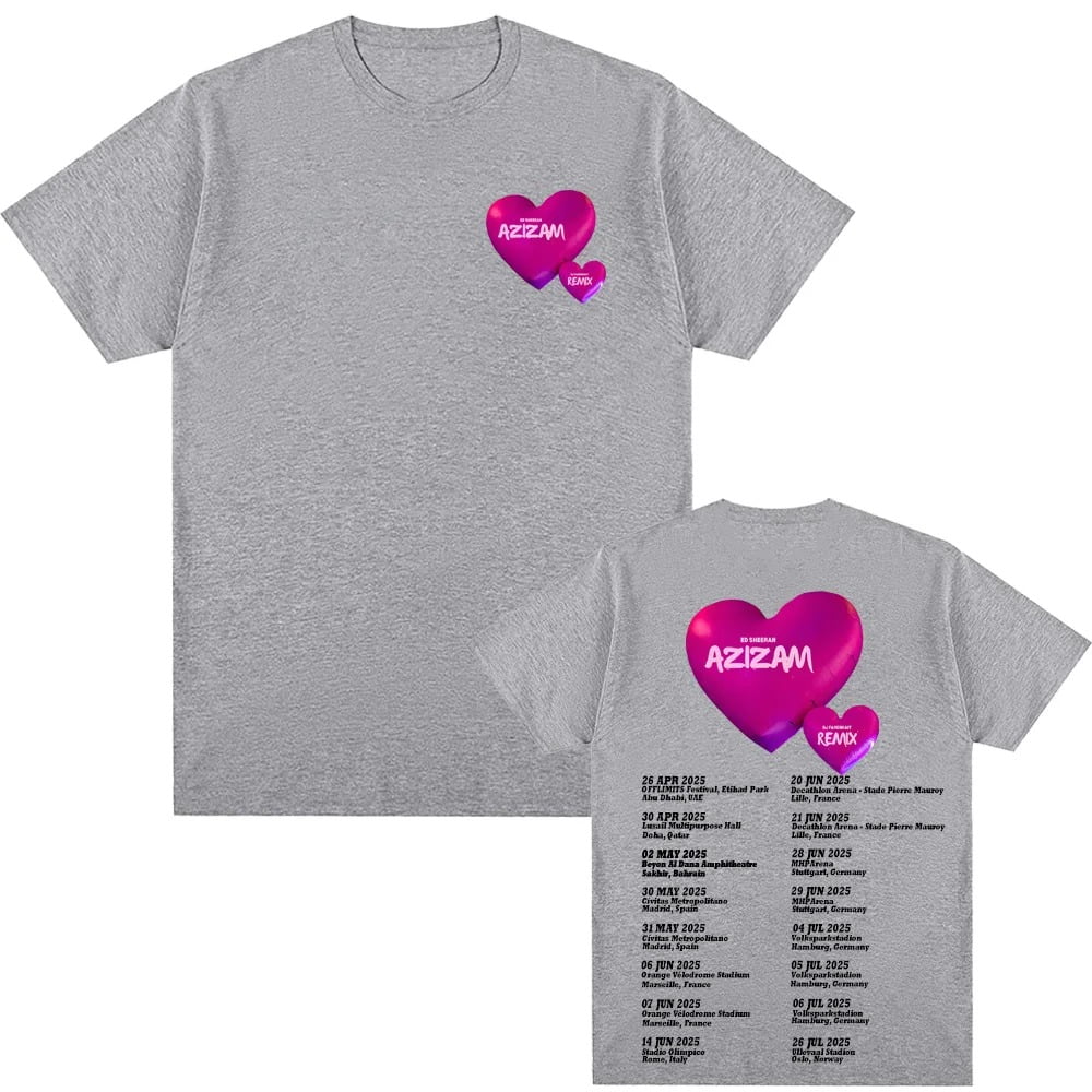 Ed Sheeran Azizam New Song Merch T-shirt Men Short Sleeve Women Funny ...