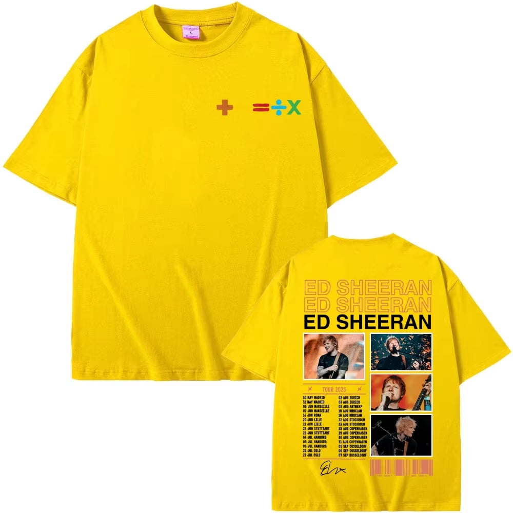 Ed Sheeran European Tour 2025 T-Shirt Unisex Short Sleeve Round Neck ...