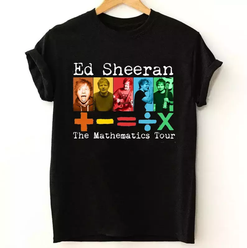 Ed Sheeran Mathematics Tour Cotton Black Full Size For Men Shirt ...