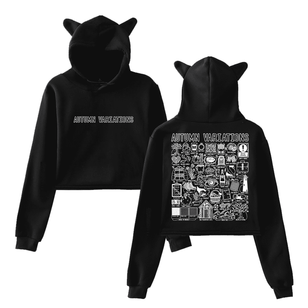 Ed Sheeran Merch Autumn Variations Girl's Cute Cat Ear Cropped Pullover ...