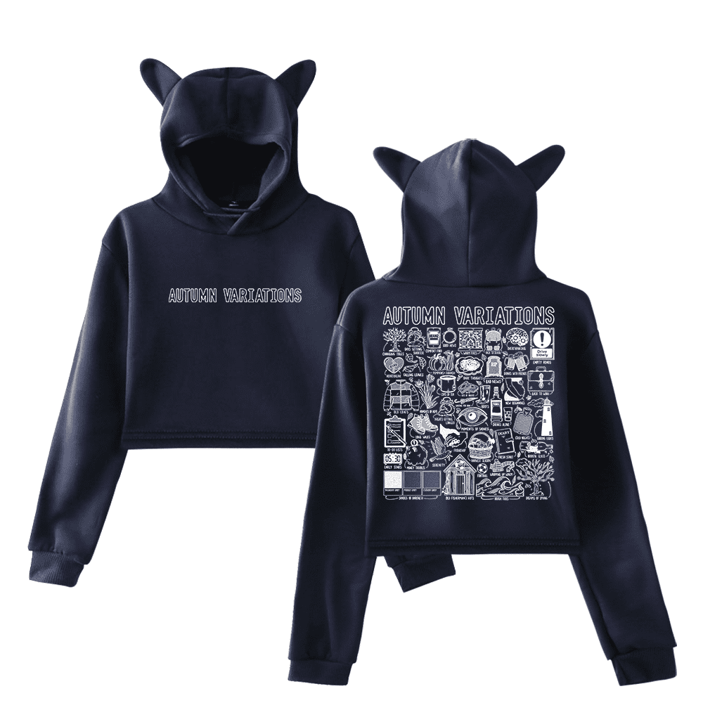 Ed Sheeran Merch Autumn Variations Girl's Cute Cat Ear Cropped Pullover Hoodie Hooded Sweatshirt ...
