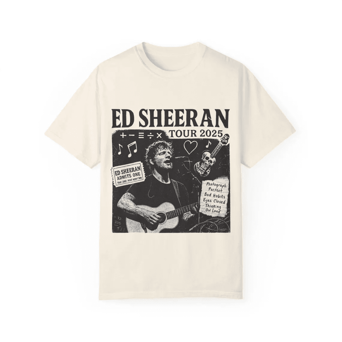 Ed Sheeran Tour 2025 Shirt Vintage Concert Poster Tee Math Symbols ...