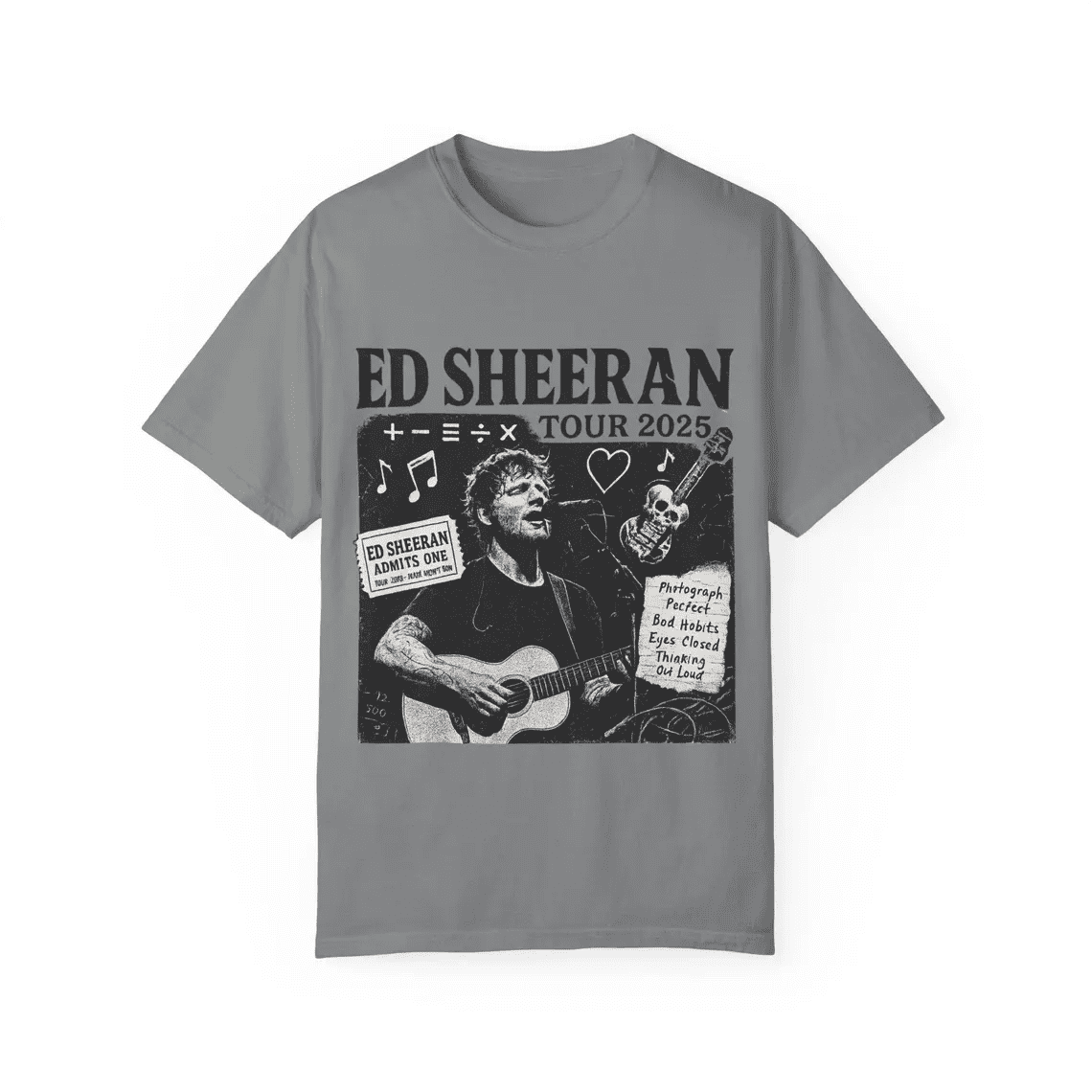 Ed Sheeran Tour 2025 Shirt Vintage Concert Poster Tee Math Symbols ...