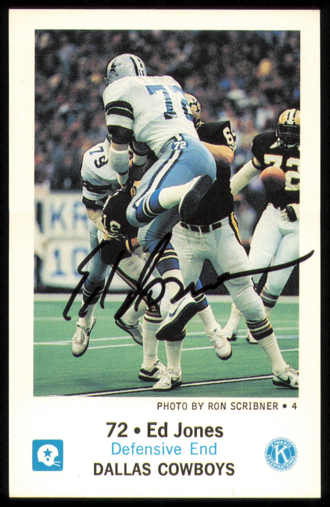 Ed Too Tall Jones Autographed 1983 Police Card Dallas Cowboys SKU ...