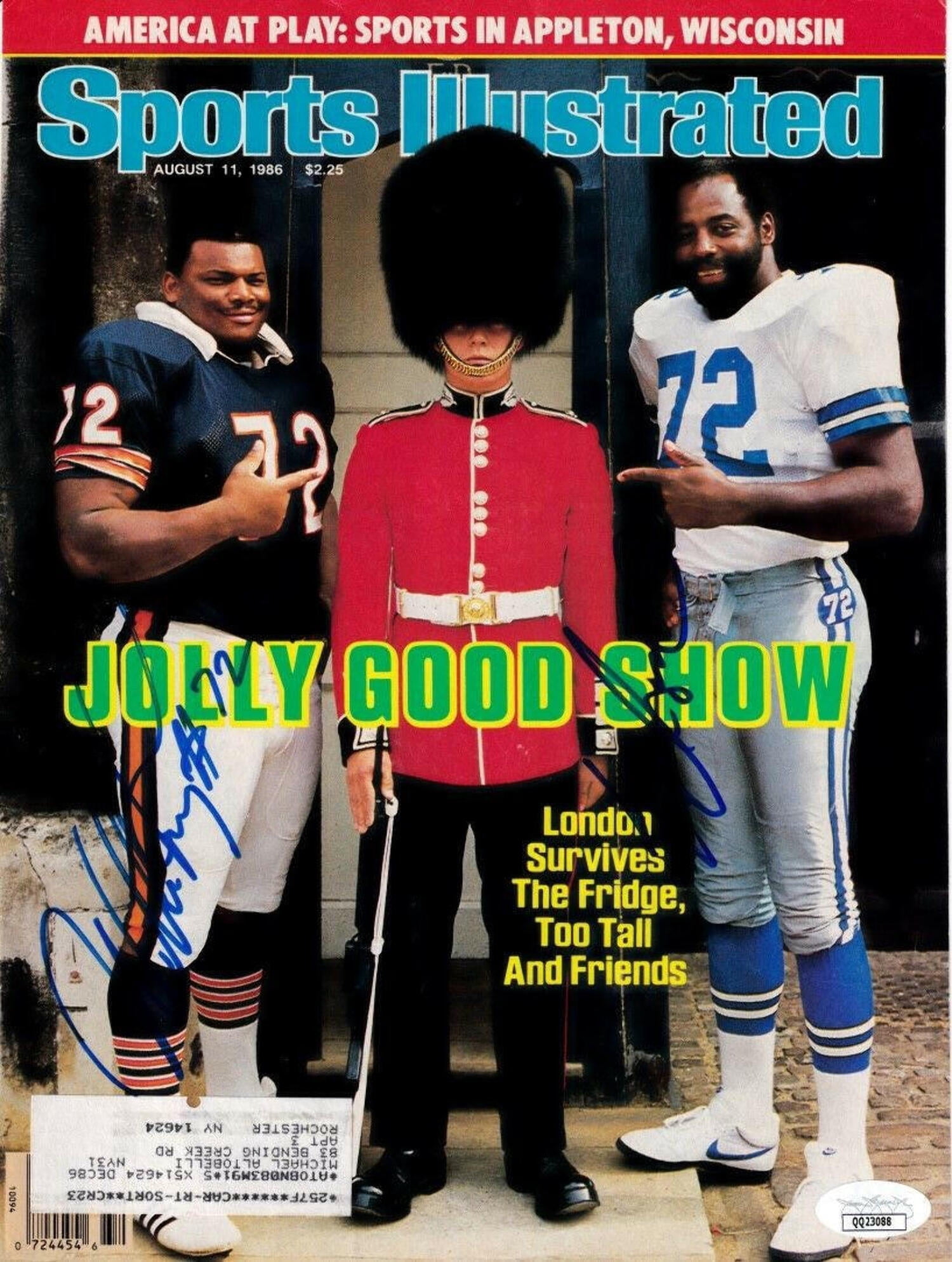 Ed (Too Tall) Jones and William (Refrigerator) Perry autographed 1986 ...