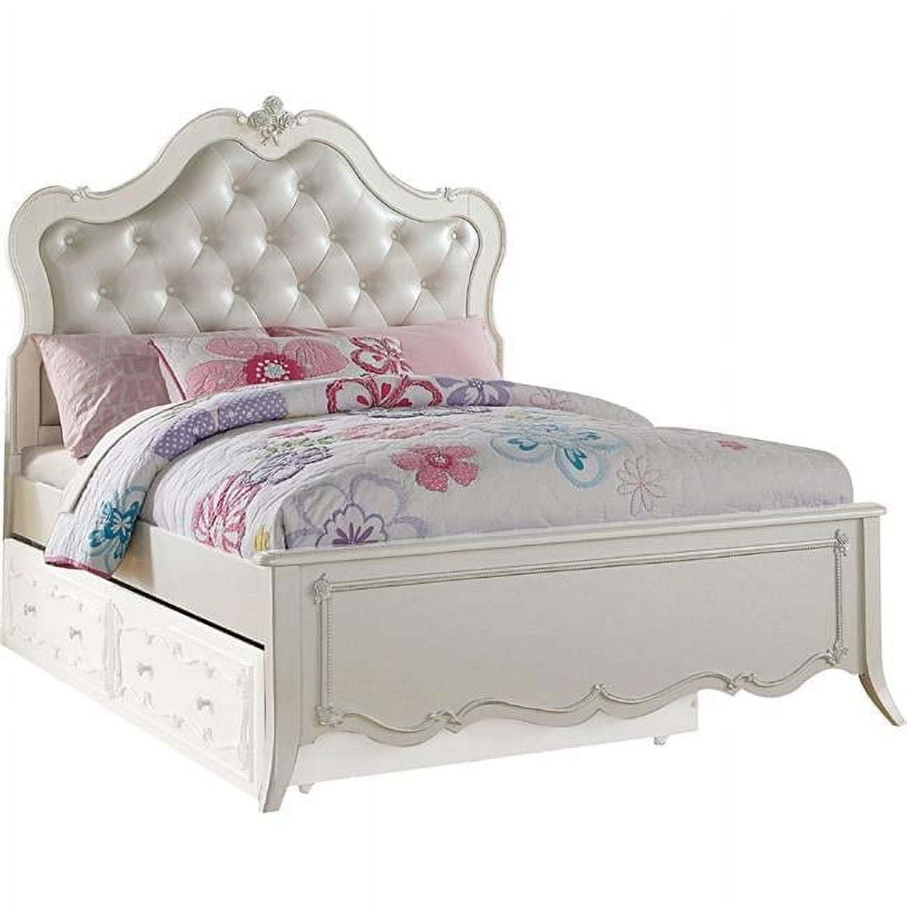 Edalene Full Size Bed - Pearl White, 3 Piece - Walmart.com