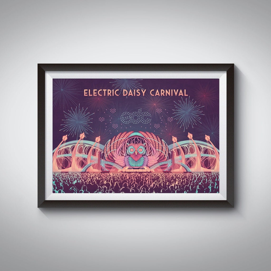 Edc Las Vegas Travel Poster, Electric Daisy Carnival Print, Edm, Dance ...