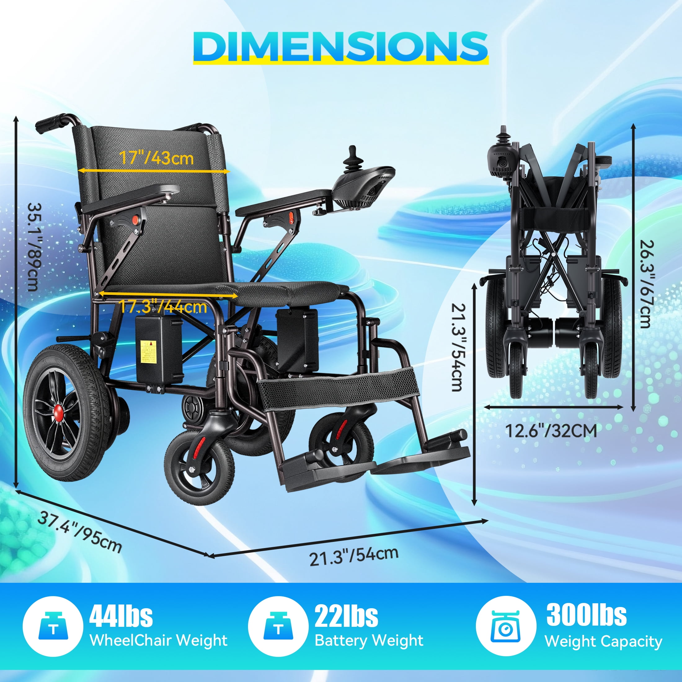 Edcsi Journey Mate Foldable Electric Wheelchair – Travel-Friendly ...