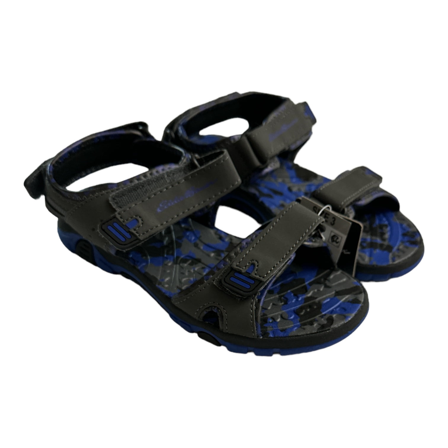 Eddie Bauer Kids Adjustable Strap Sandal, Blue Camo, Quick Dry Upper ...