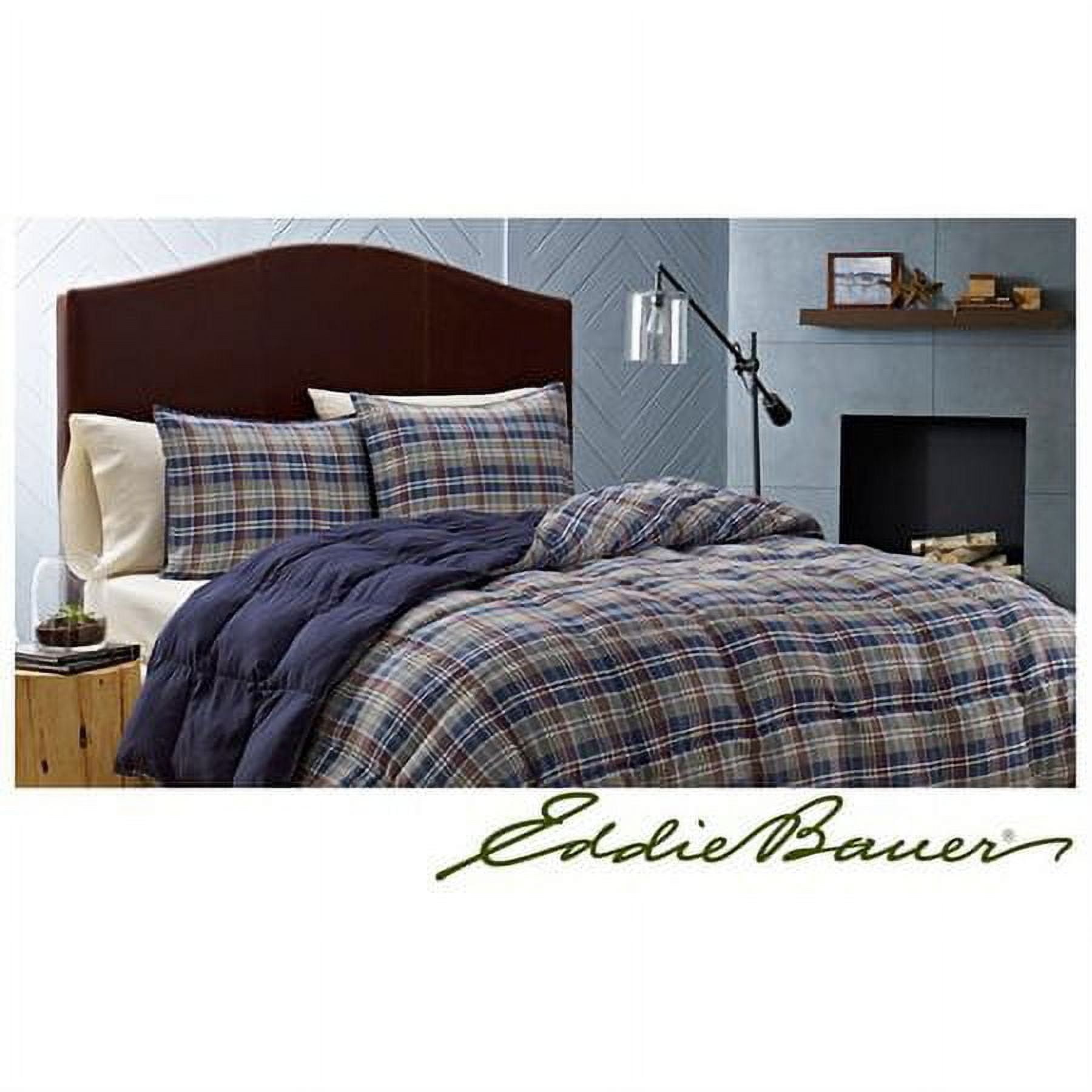 Eddie Bauer Rugged Plaid Comforter Set, Microsuede Down Alternative ...