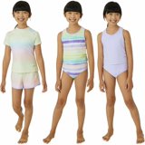 Eddie Bauer Girls Reversible 4 Piece Swimsuit Set, Pastel Lilac, Quick ...