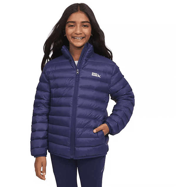 Eddie Bauer Girls Packable Jacket Blue Medium 7/8 - Walmart.com