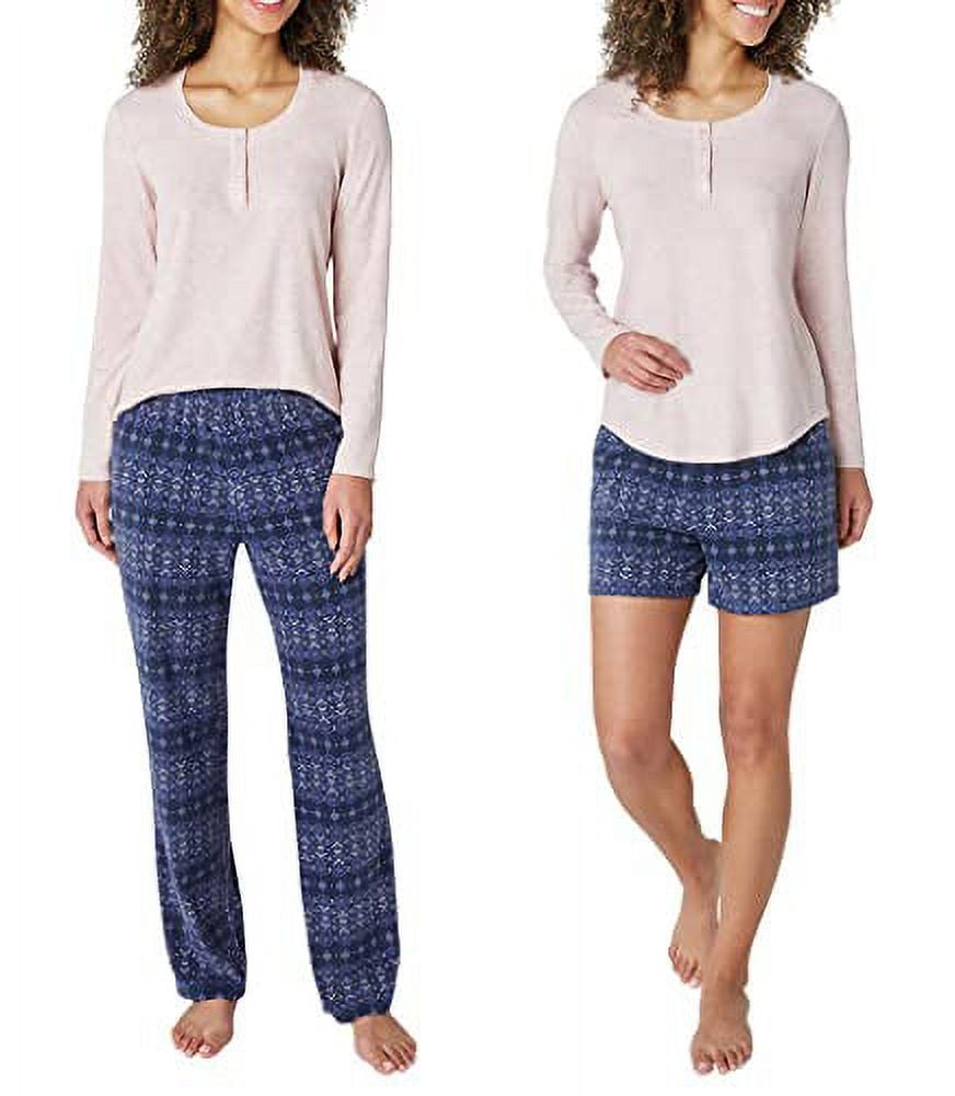 Eddie Bauer Women's 3-Piece Waffle Fleece Sleepwear Sets, Blush Geo ...