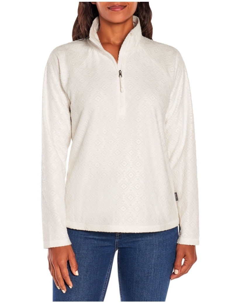 Eddie Bauer Ladies Polar Fleece 1/4 Zip Small Ivory - Walmart.com