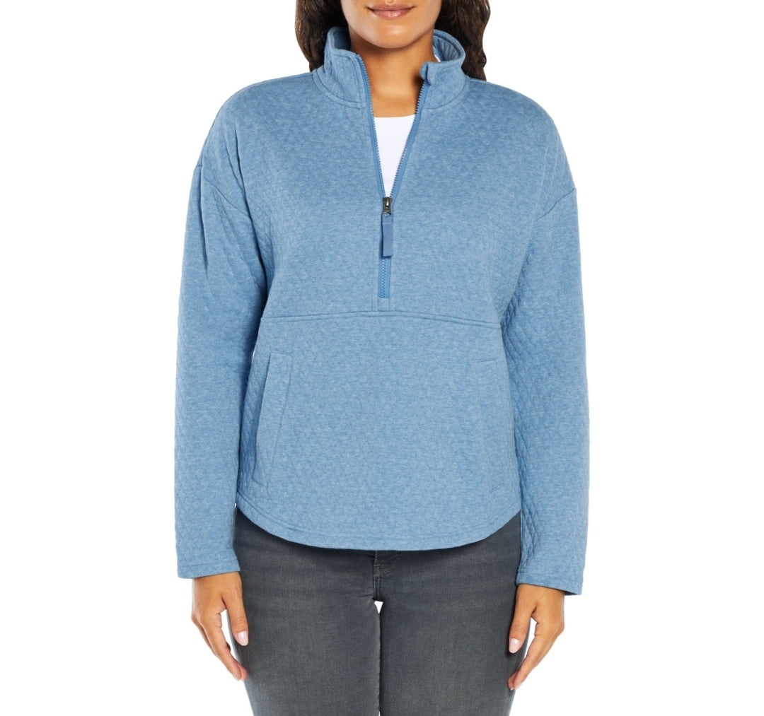 Eddie Bauer Ladies Quilted Half Zip Pullover Colony Blue XL - Walmart.com