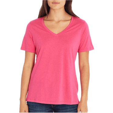 Hanes Perfect-T Women's V-Neck Cotton T-Shirt, Value 2-Pack - Walmart.com